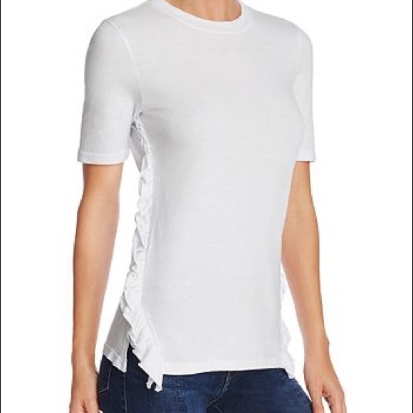 Frame Denim | Tops | Frame Side Ruffle Tee | Poshmark